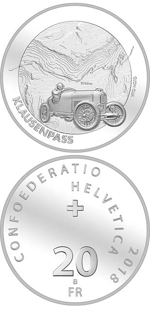 Silver 20 franc coins. The 20 francs coin series from Switzerland