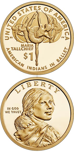Native American Dollar Coin Program. The 1 dollar coin series from USA