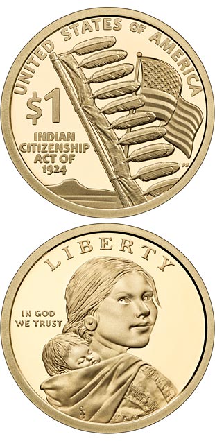 Native American Dollar Coin Program. The 1 dollar coin series from USA